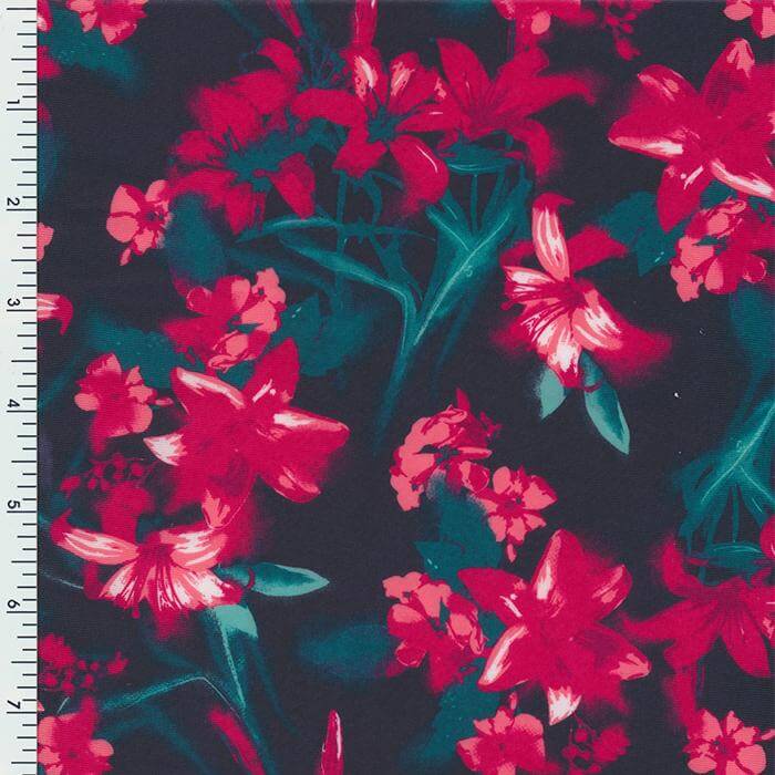 XL0018 Printed Spandex Tricot Promo print STAR FLORAL